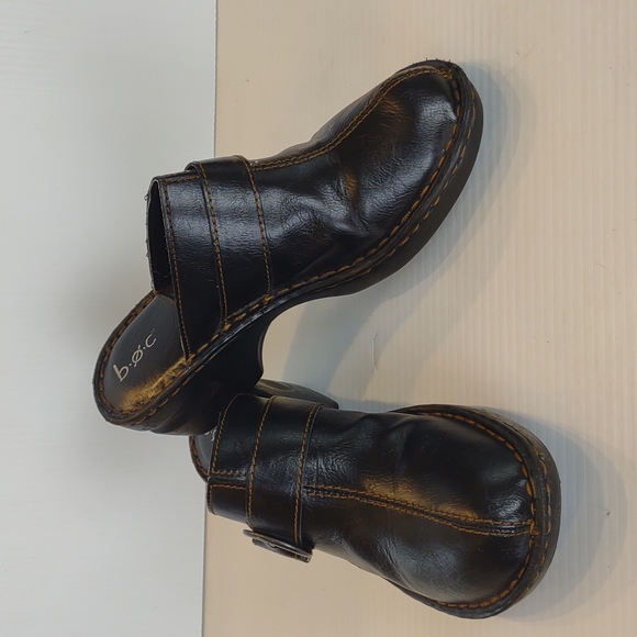 b.o.c. | Shoes | Boc Dark Brown Slip On Clogs Mules Adjustable Vamp ...